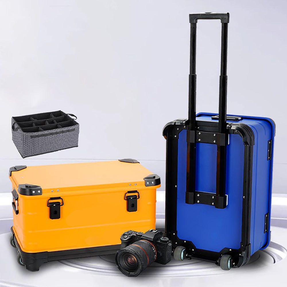 Camera Trolley Case, 23 inches Orange Rolling Storage Box Large Carryi ...